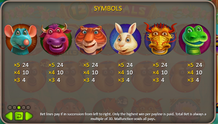 12 Animals Slot Game - Booongo - Review & Rating