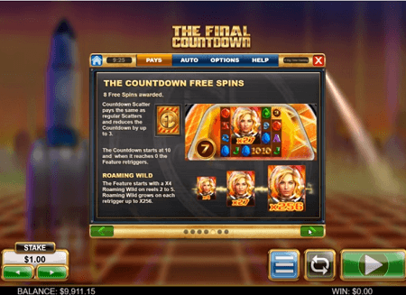 The Final Countdown Slot Game - Big Time Gaming - Review & Rating